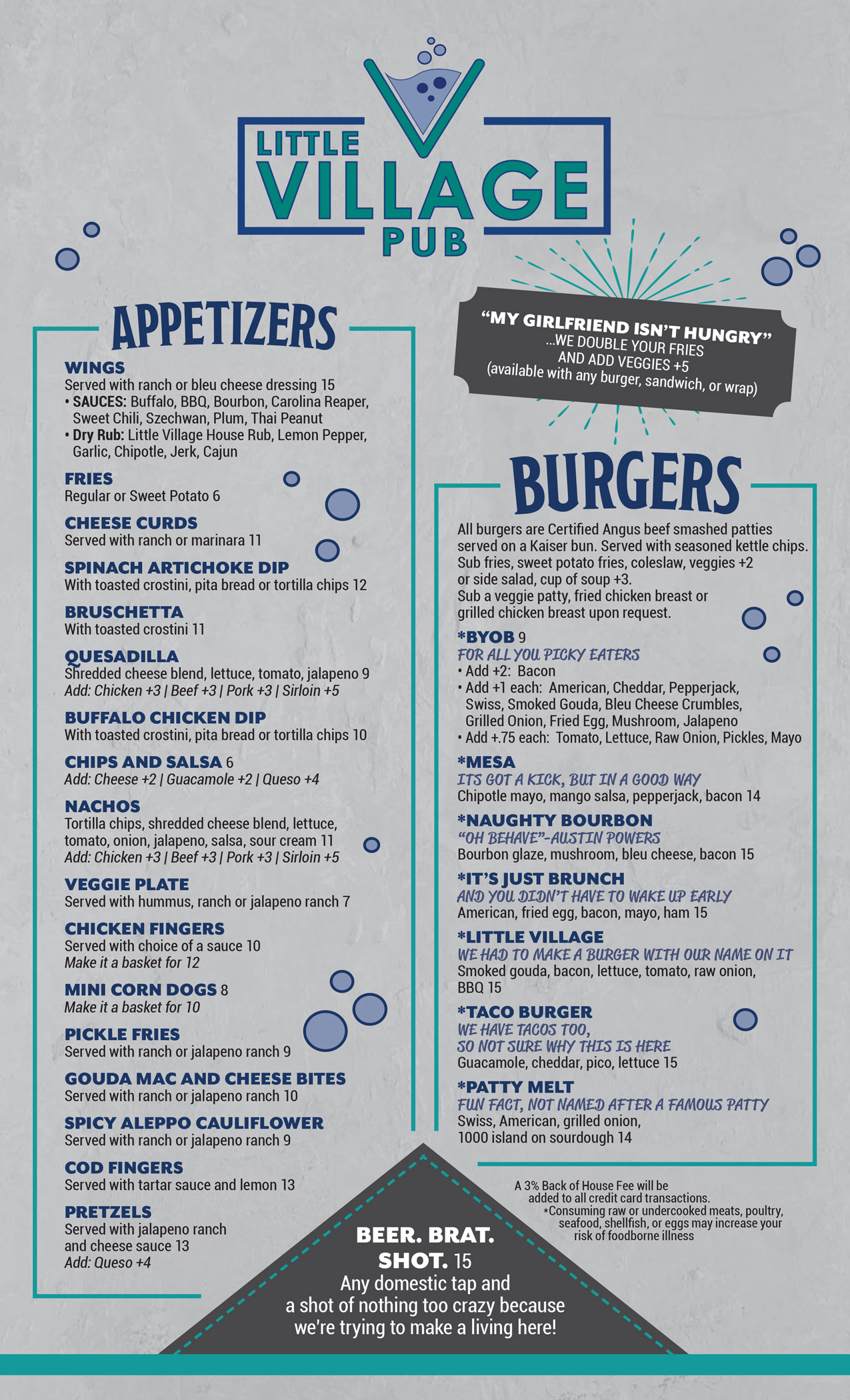 Menus - Little Village Pub