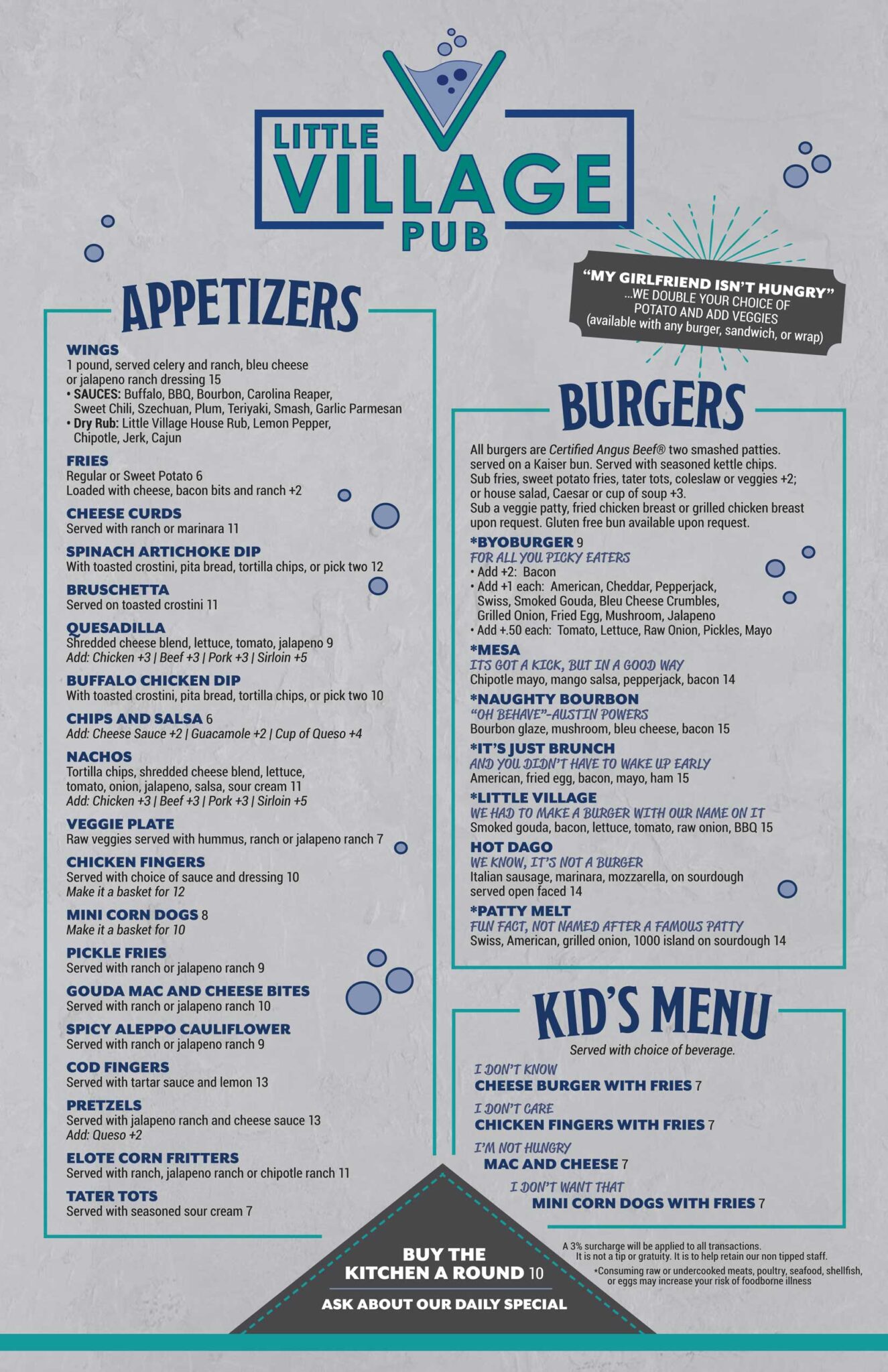 Menus - Little Village Pub