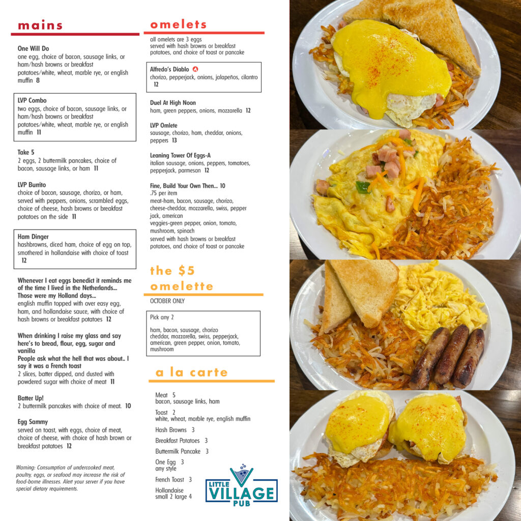 Menus - Little Village Pub