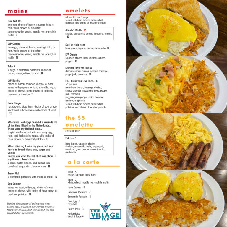 Menus - Little Village Pub