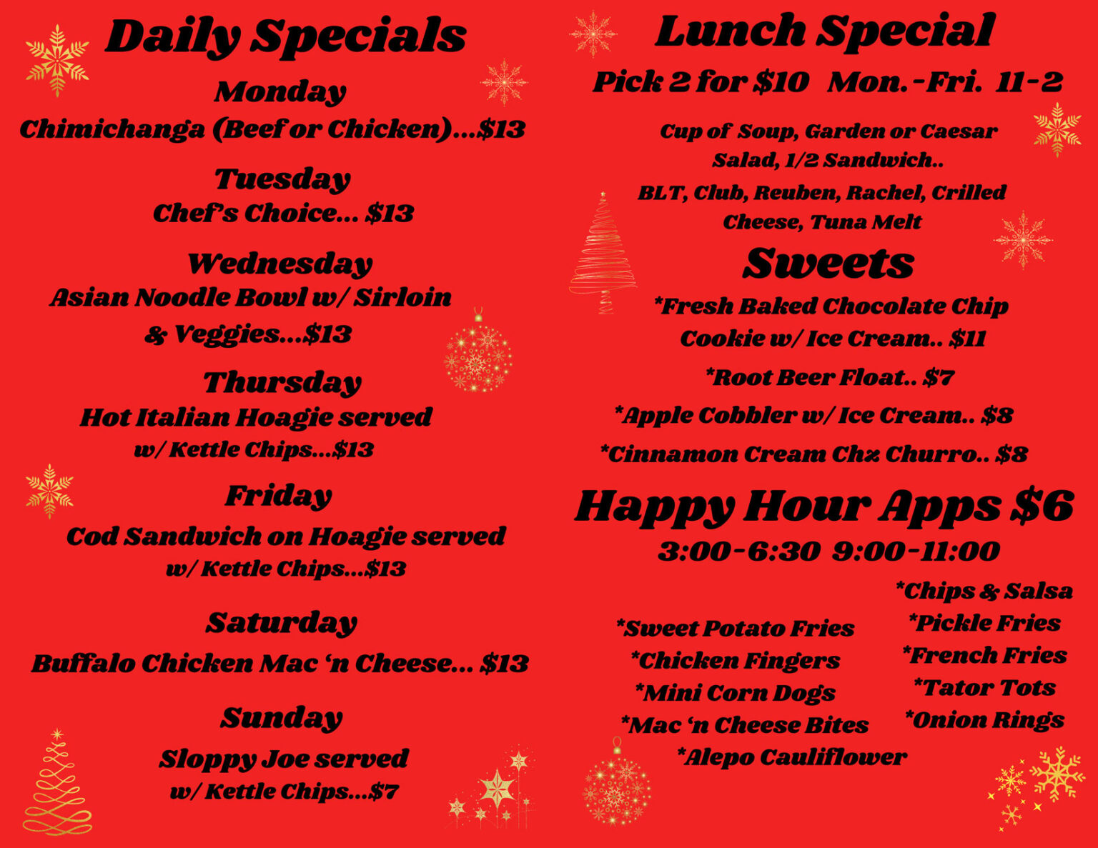 Menus - Little Village Pub