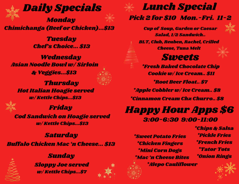 Menus - Little Village Pub